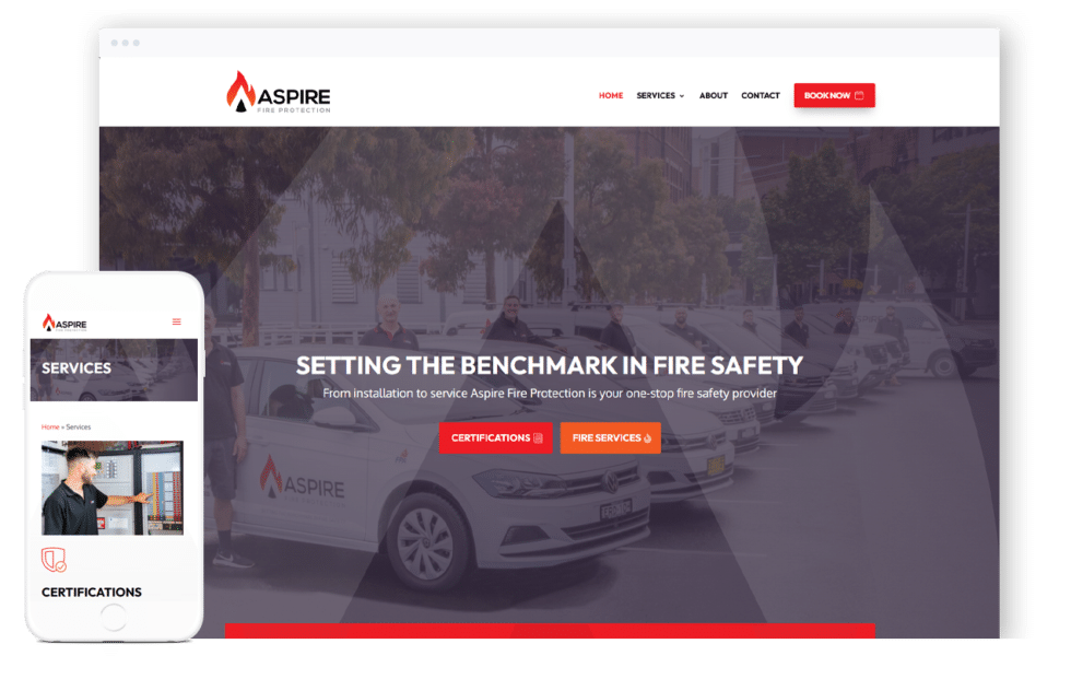Fire Protection Business Website Design Case Study: Aspire Fire